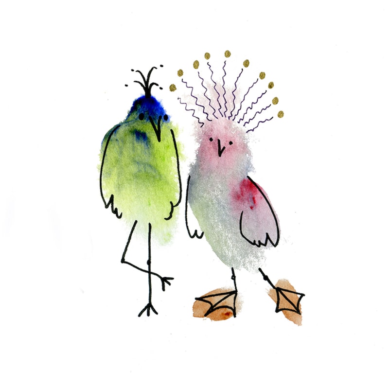 Whimsical Bird Art - Etsy
