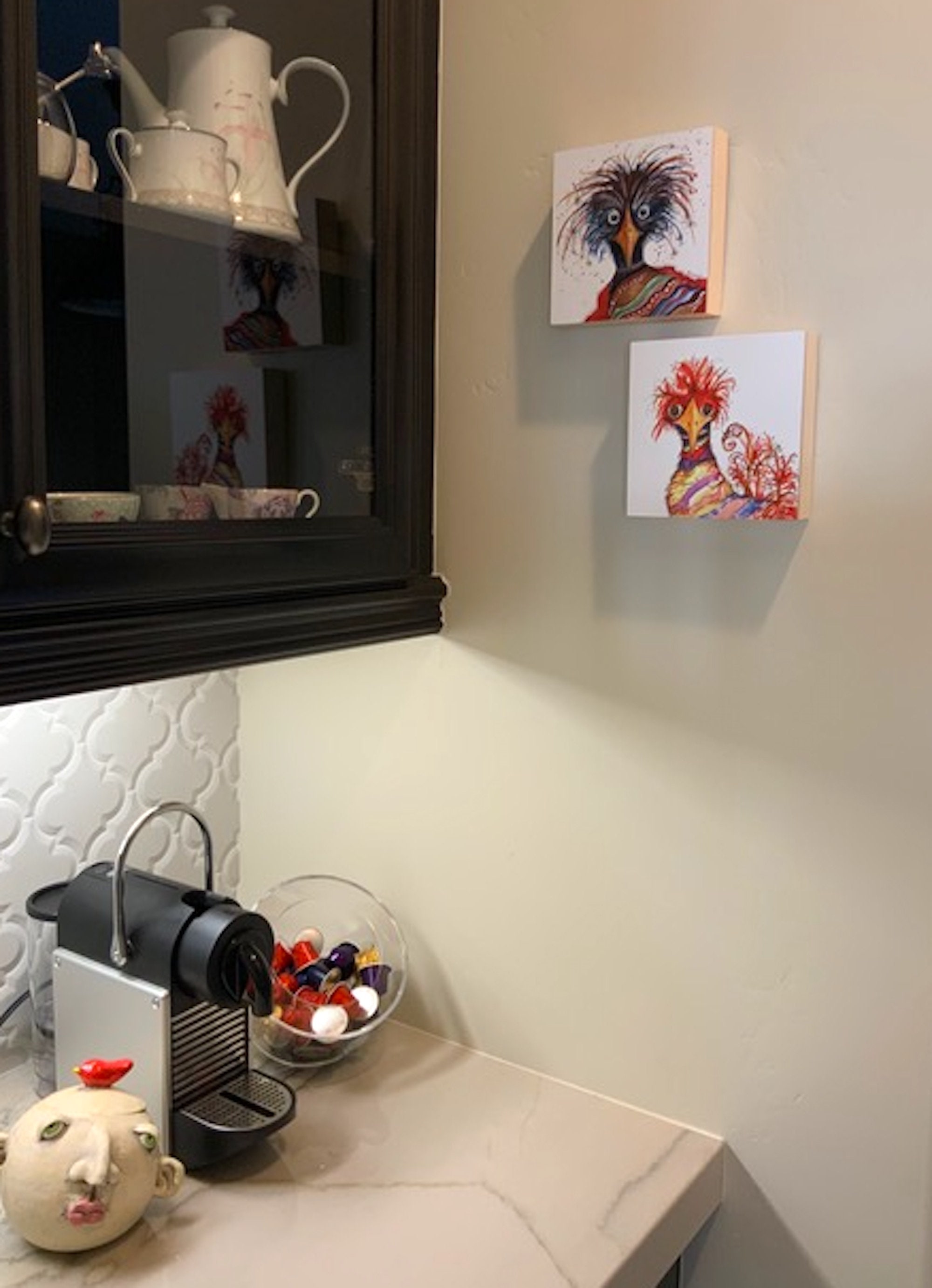 Doodle Bird Watercolor Art Whimsical Wall Art - Etsy