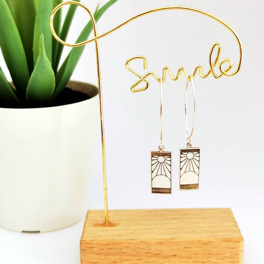 Hanafuda Card Earrings - Sterling Silver Japanese Demon Earrings ...