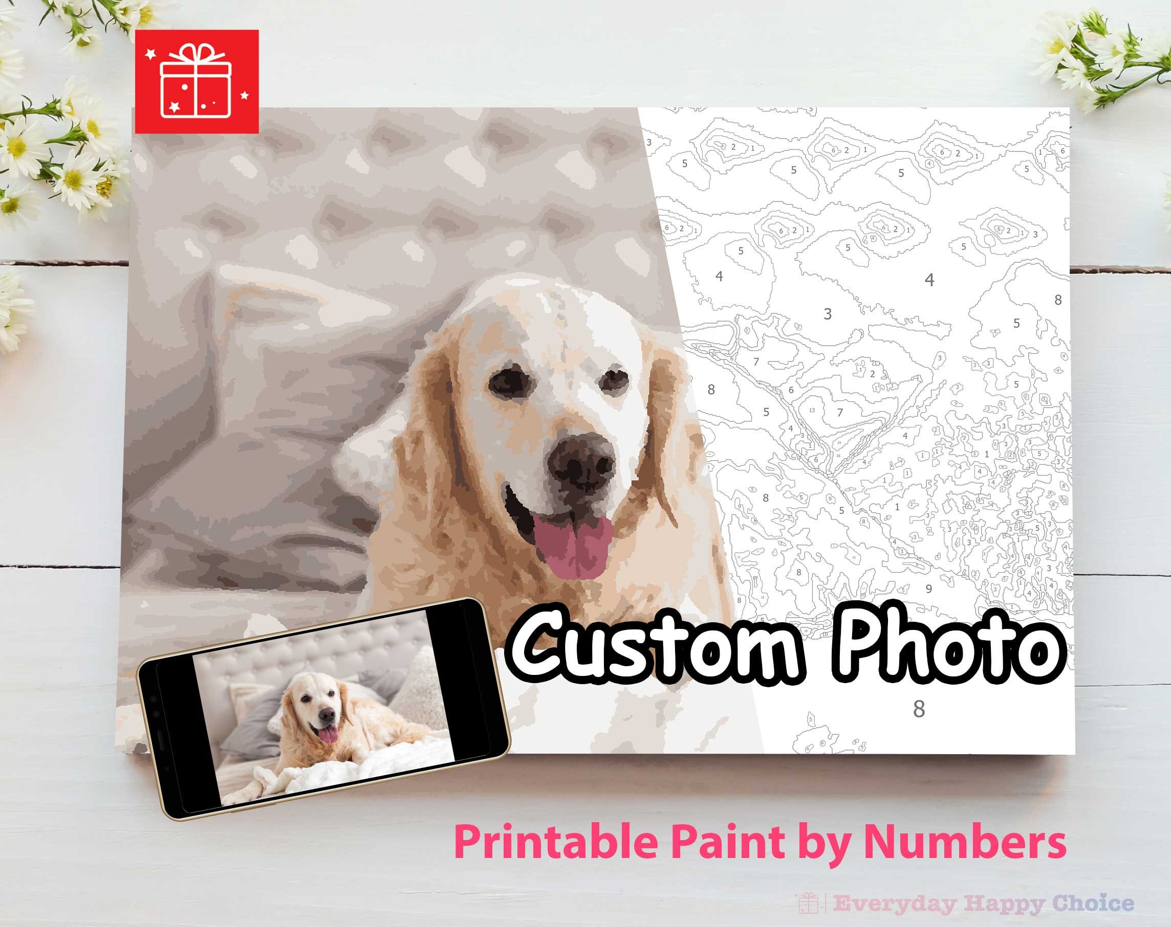 Unlimited Revisions, Printable Custom Paint by Numbers, Turn Your Photo ...