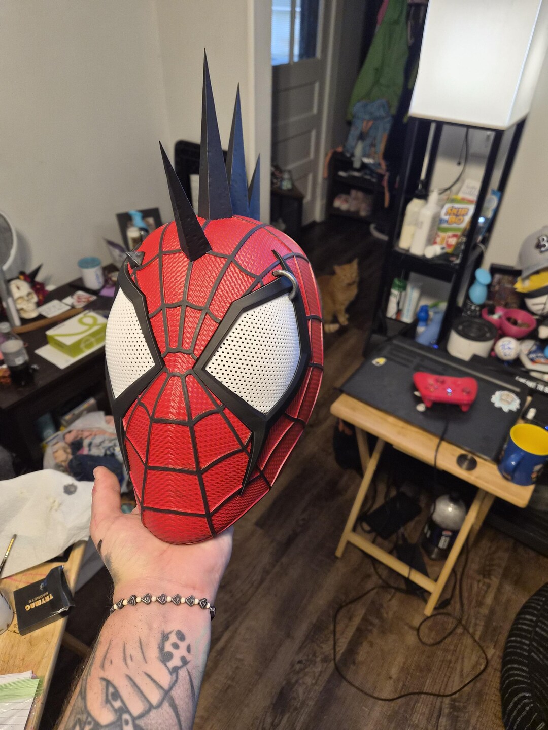 Hobie Brown Spider Punk Helmet - 3D Printed Spiderman Prop - Etsy
