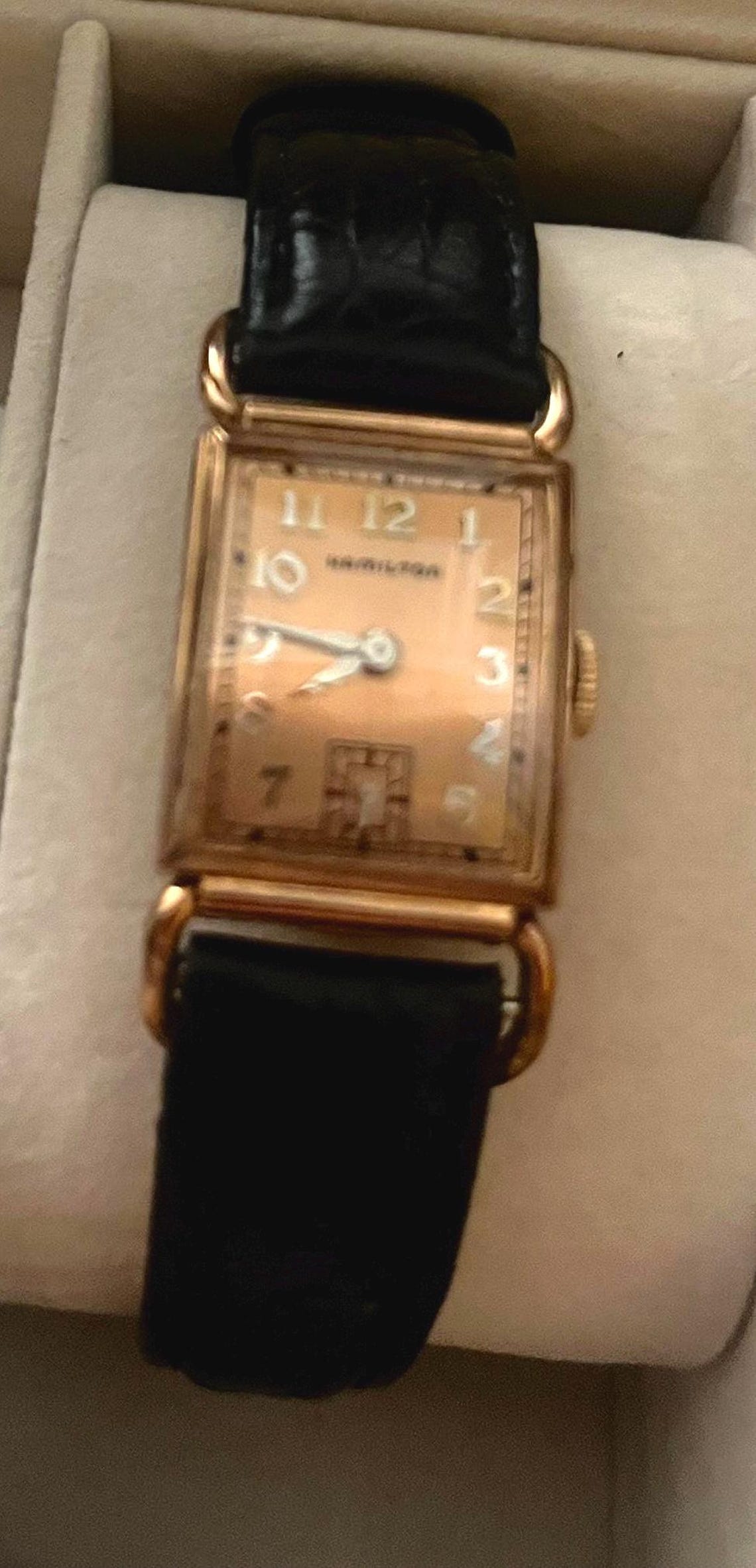 Rare Antique Hamiltons Essex Rose Gold, Coral Face, Working Watch Never ...