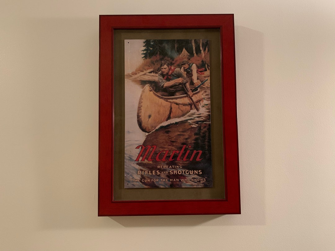 Rare Marlin Repeating Rifles and Shotguns Tin Sign, Philip R. Goodwin ...