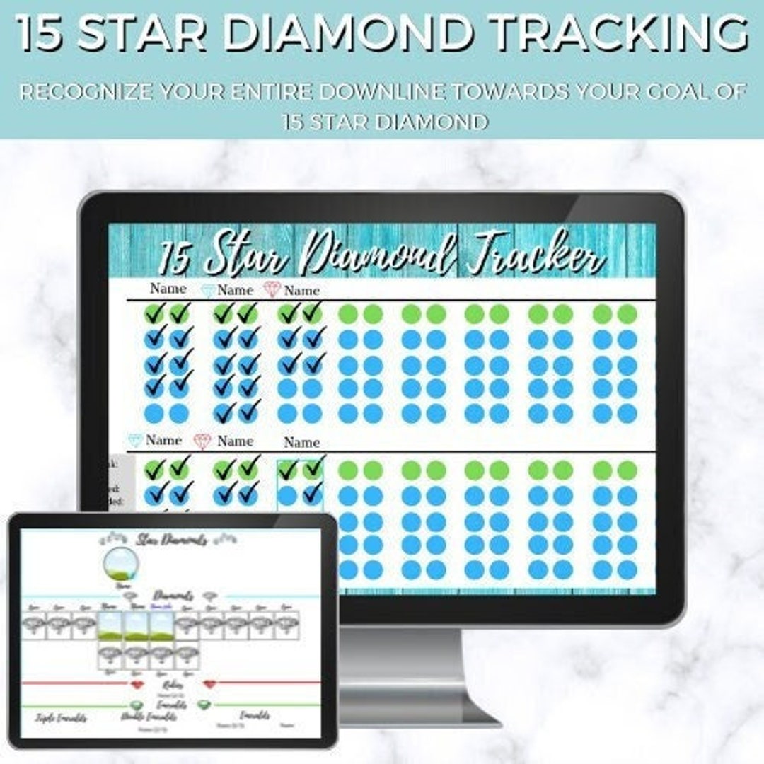 15 Star Diamond Tracking Canva Template - Etsy