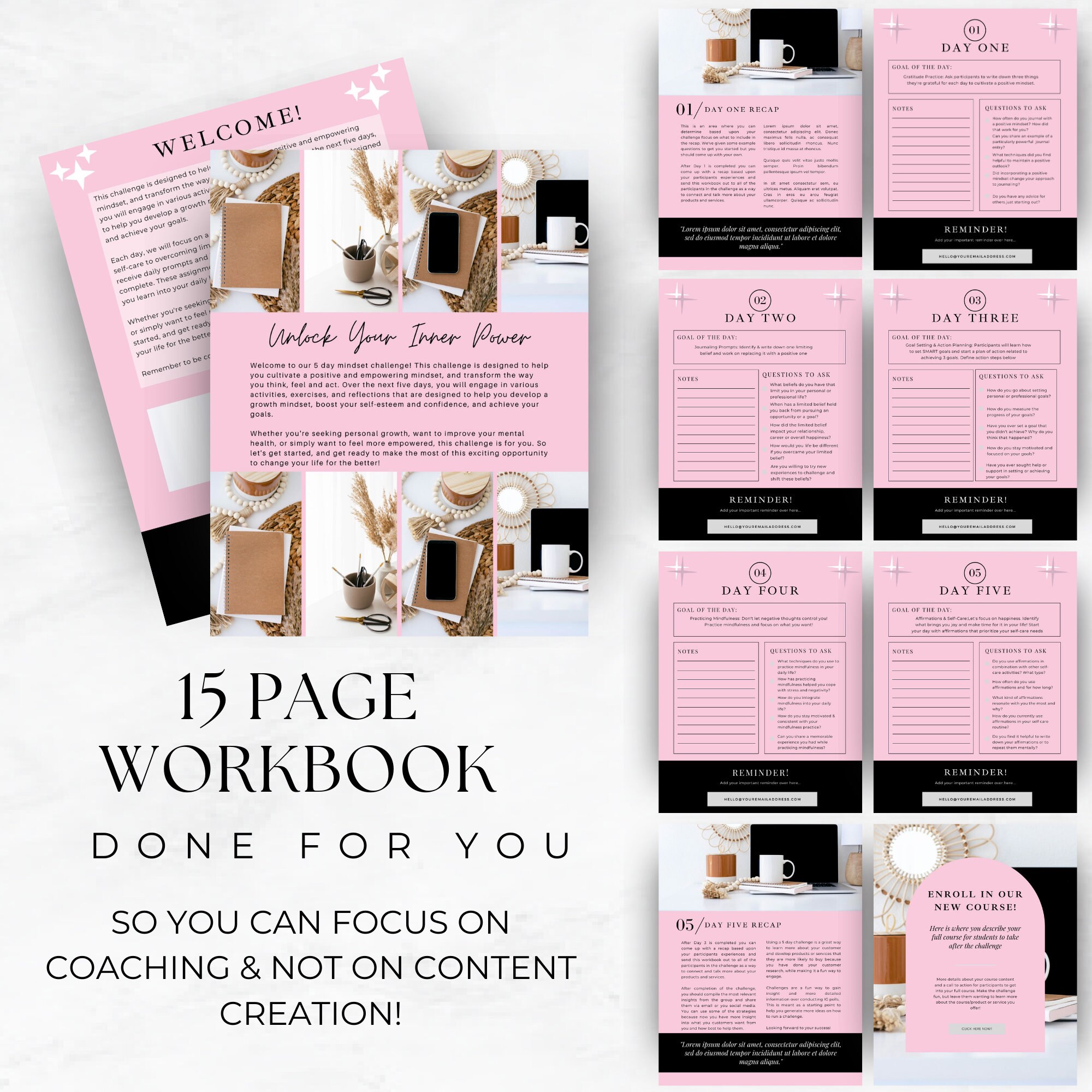 DFY 5 DAY Mindset Challenge, Instant Download, Challenge Group Bundle, Social Media Post, Coach ...