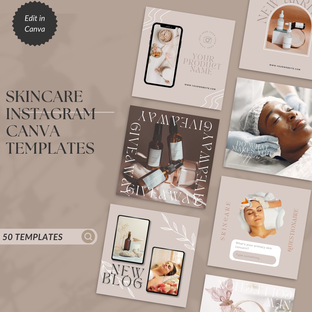 Instagram Canva Template for Skin Care for Wellness Coaches ...