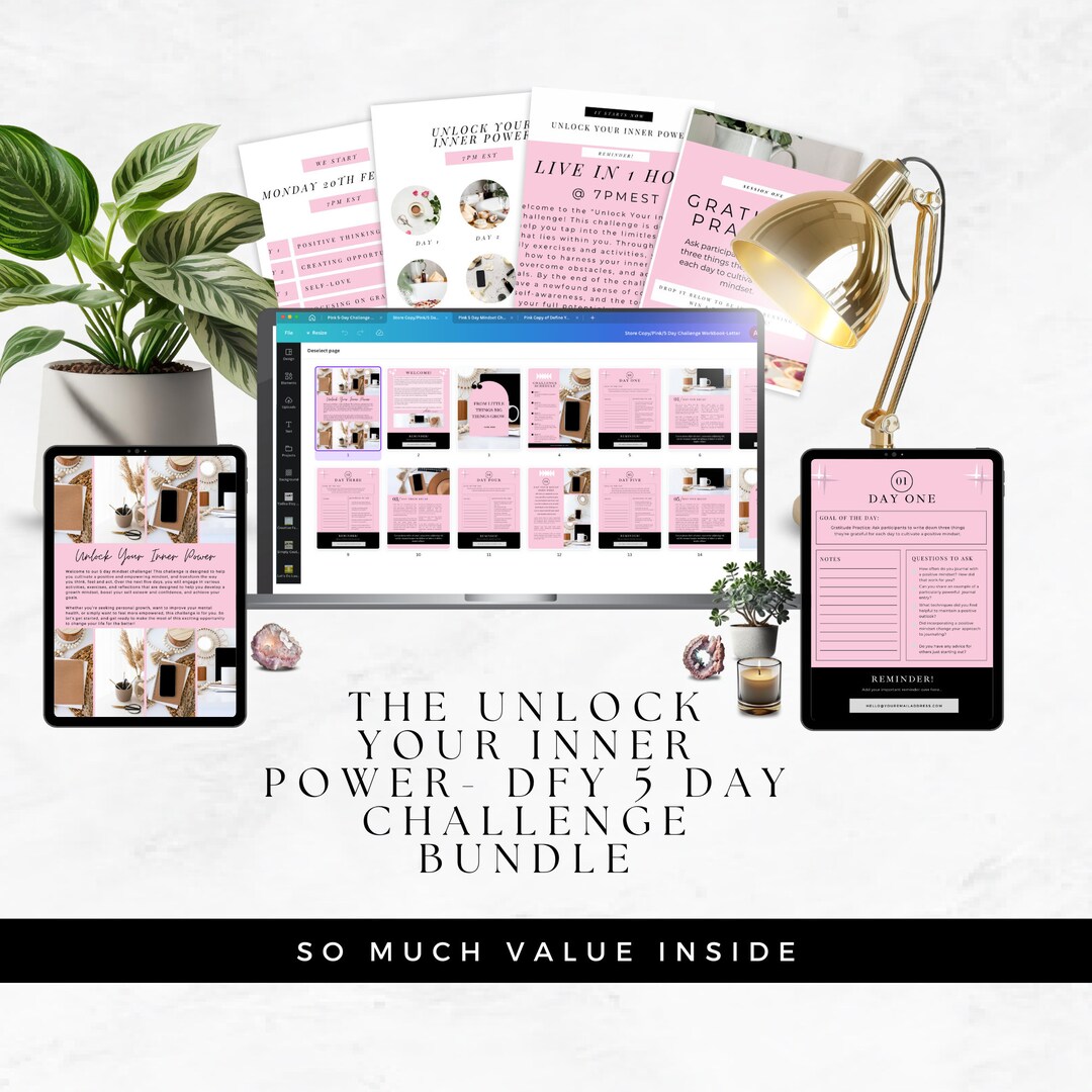 DFY 5 DAY Mindset Challenge, Instant Download, Challenge Group Bundle, Social Media Post, Coach ...