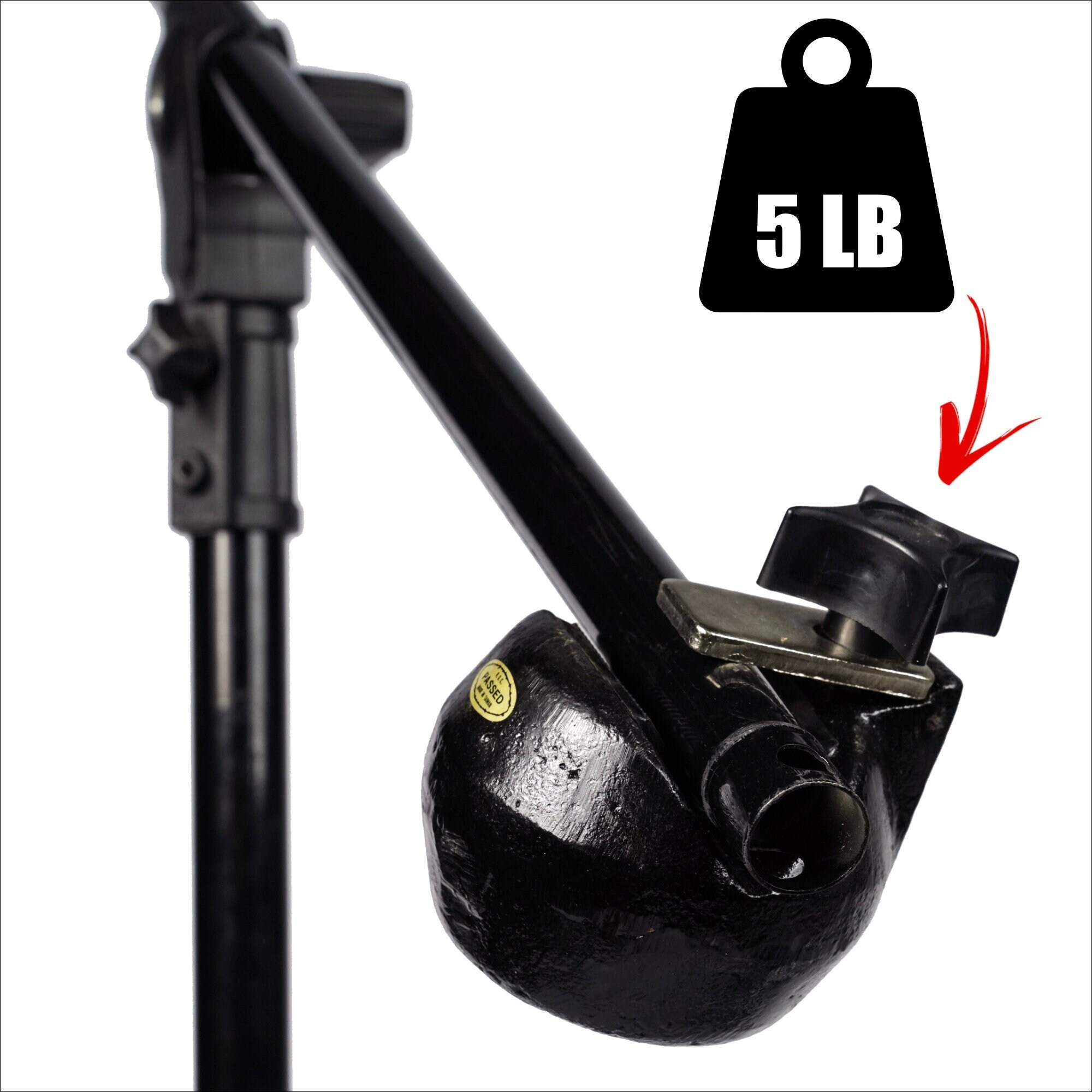 5 Lb Heavy Duty Counterweight for Boom, Stand- Moulded Metal Weight ...