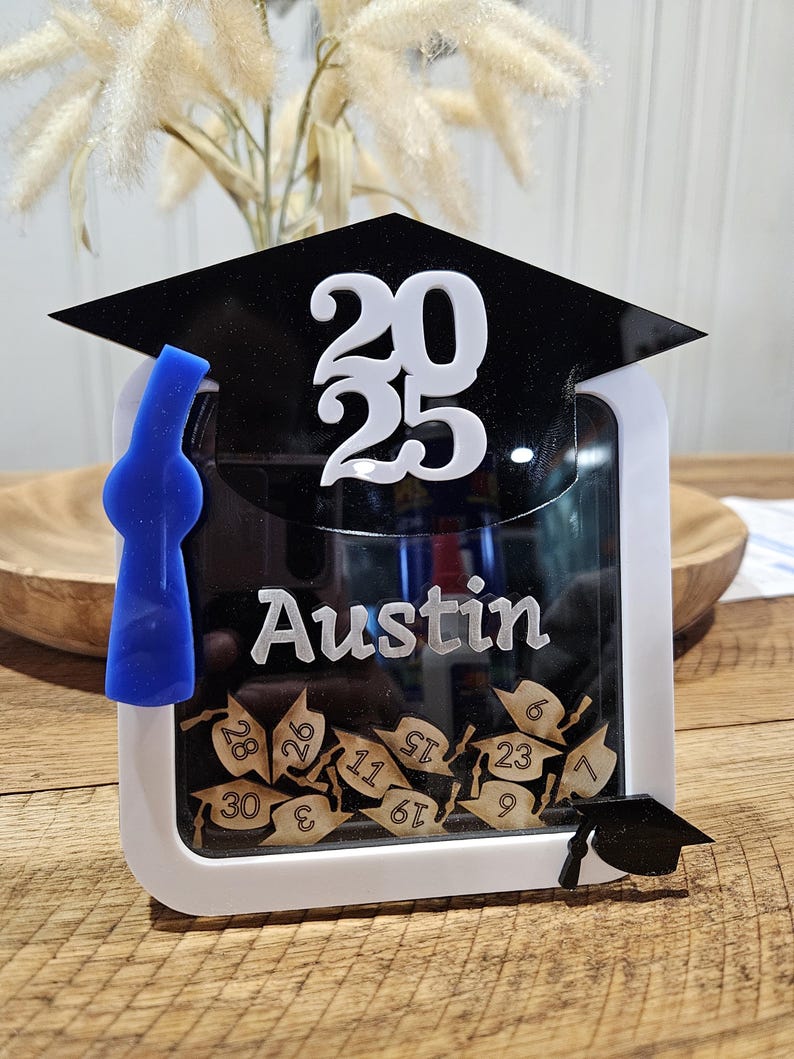 Personalized Graduation Countdown Sign: Acrylic & Wood, 31 Day ...