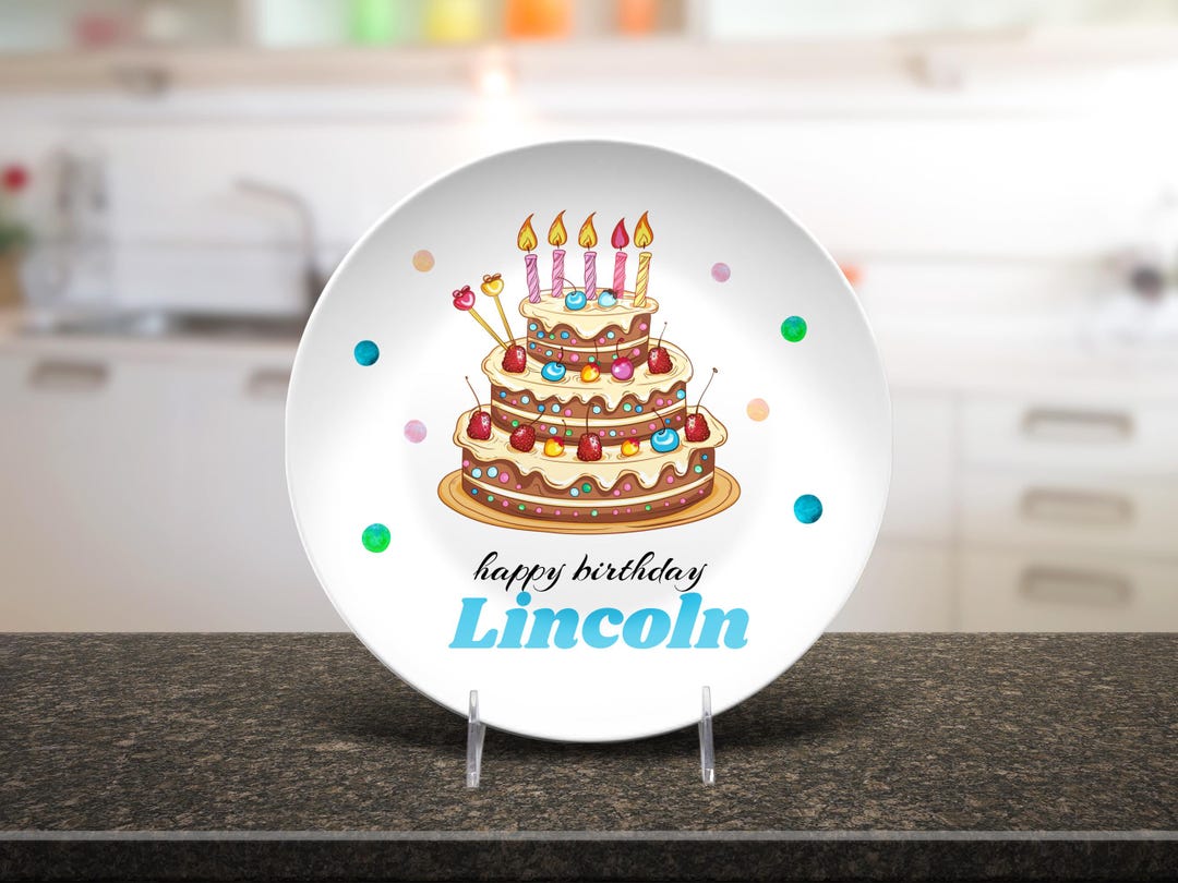 Personalized Birthday Cake Plate, Gift for Kids Boys and Girls ...