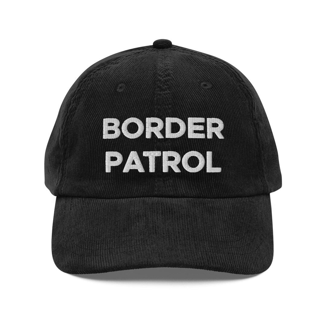 Border Patrol Hat (embroidered Vintage Corduroy Cap) - Etsy