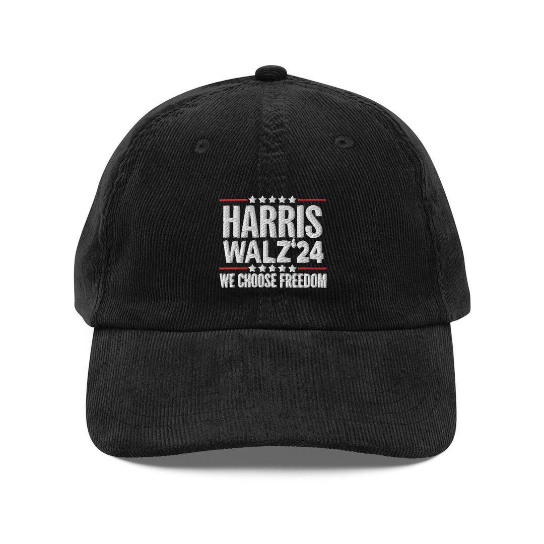 Harris Walz 2024 We Choose Freedom Hat embroidered Vintage Corduroy Cap ...