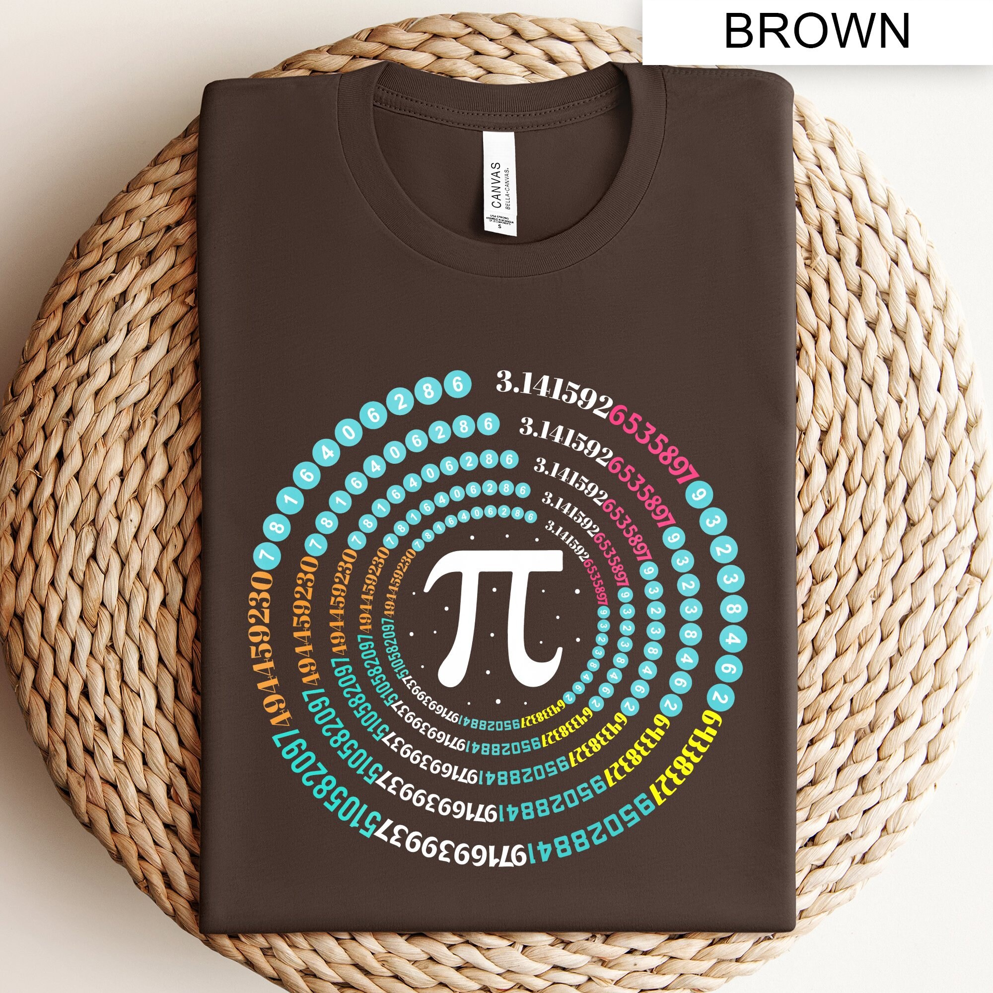 Pi Day Spiral T-shirt, Math Geek Shirt, Colorful Pi Digits, Teacher ...
