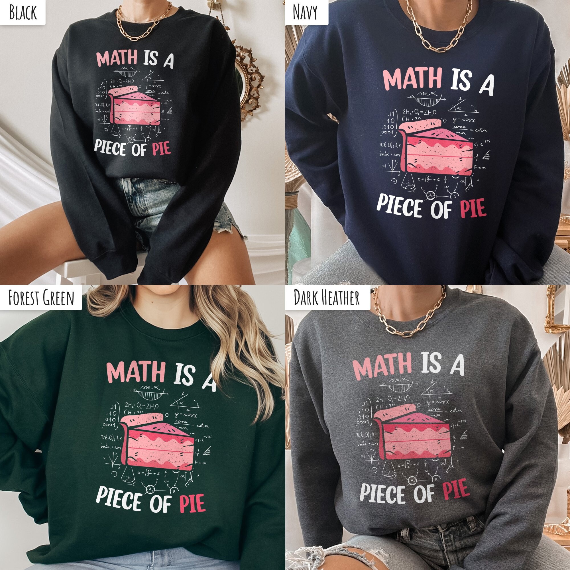 Pi Day T-shirt, Math is a Piece of Pie, Funny Mathematics Shirt, Geeky ...