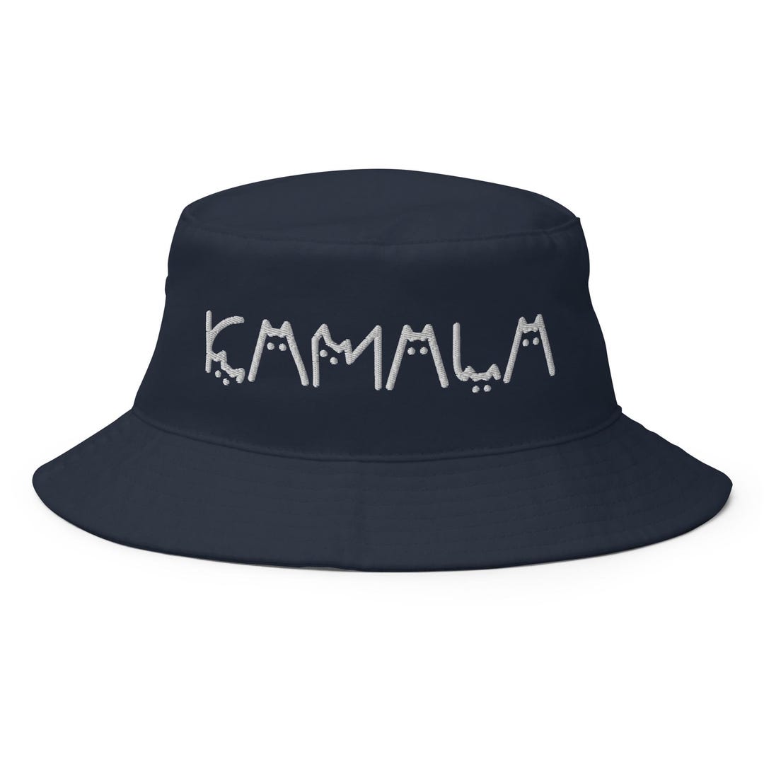 Kamala Cat Letter Hat embroidered Bucket Cap Kamala Harris Cat ...