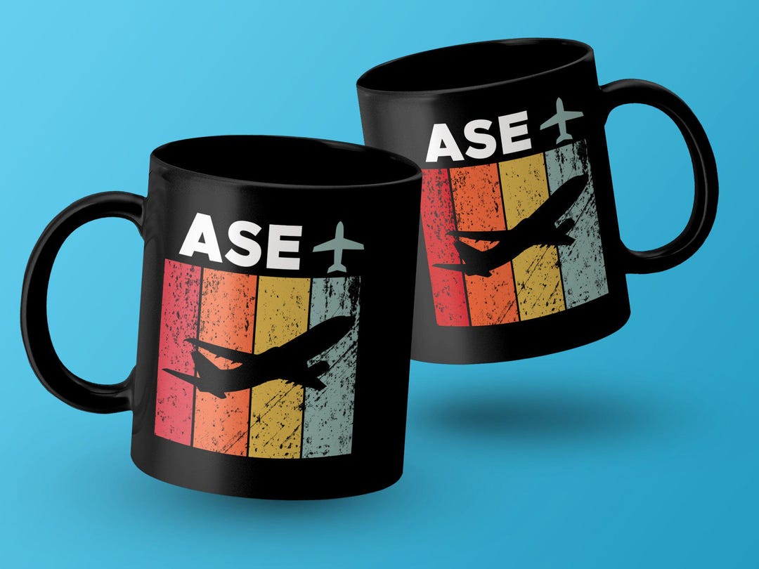 ASE Aspen Airport Mug, Flying to ASE Aspen, Travel to ASE Aspen Coffee ...