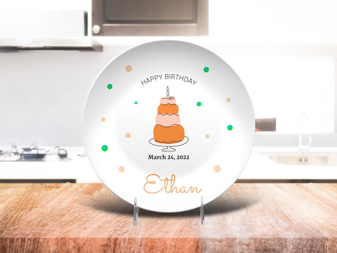 Personalized Birthday Cake Plate, Customized Plate With Name, 1st ...