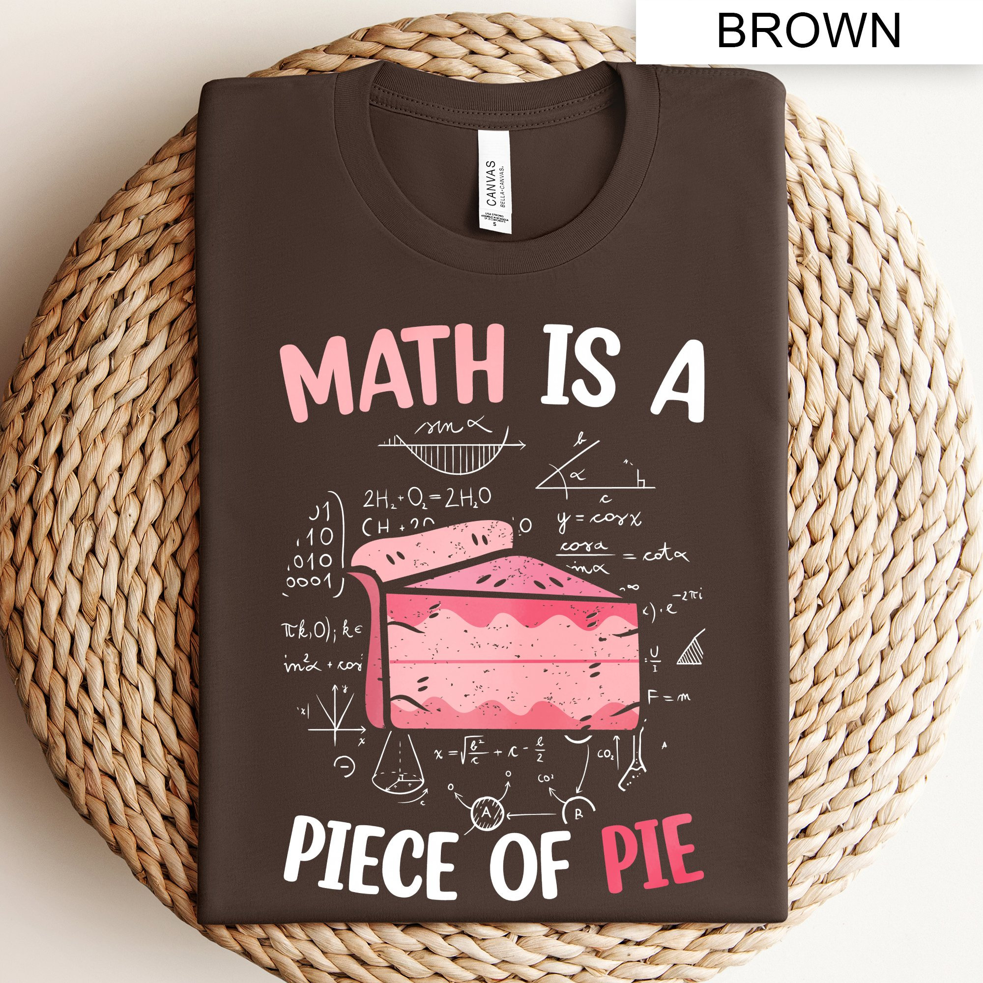 Pi Day T-shirt, Math is a Piece of Pie, Funny Mathematics Shirt, Geeky ...