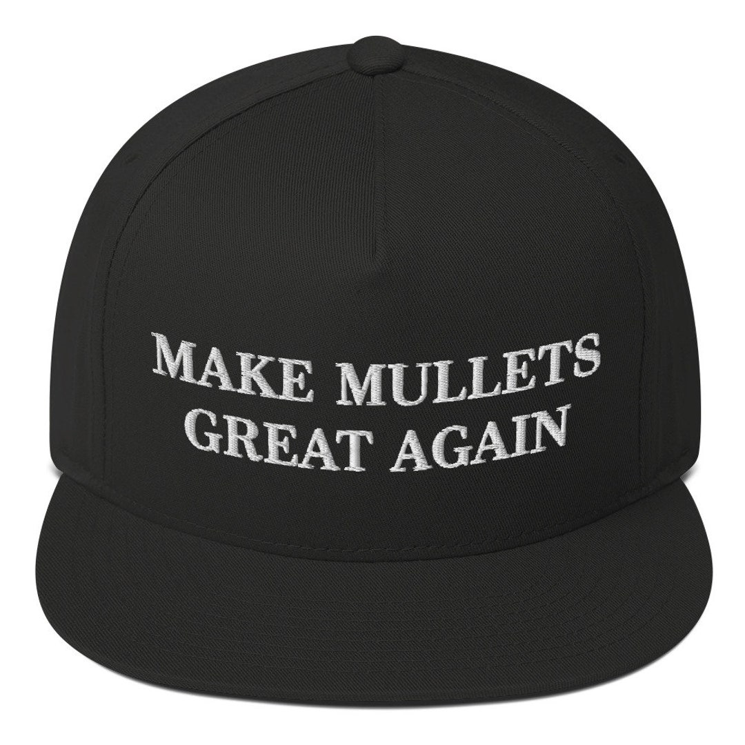 Mullets Snapback Cap, Mullets Embroidered Hat, Make Mullets Great Again ...