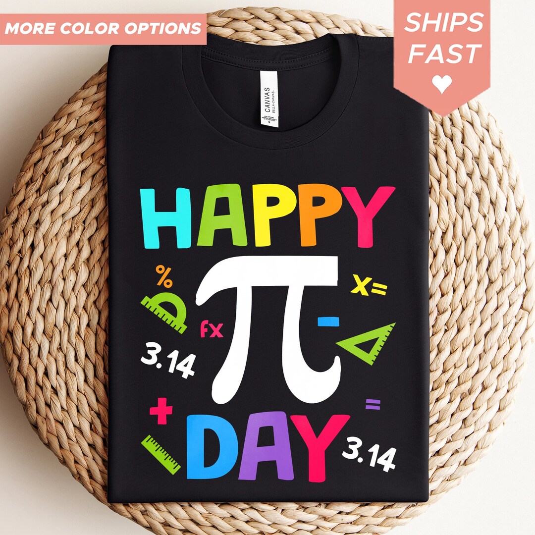 Colorful Happy Pi Day Math Symbols T-shirt, Unisex Pi Day Tee, Math ...