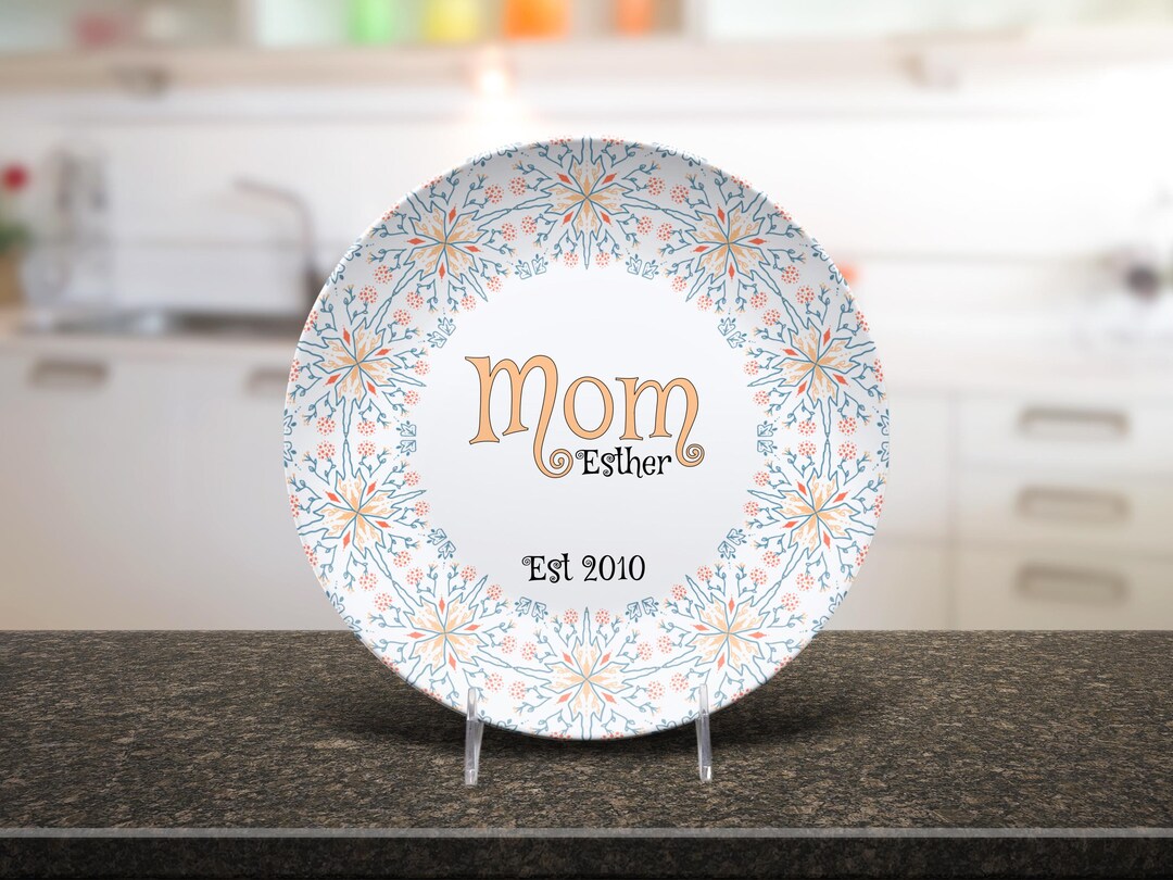 Vintage Plate for Mom From First Born Son and Daughter, Personalized ...