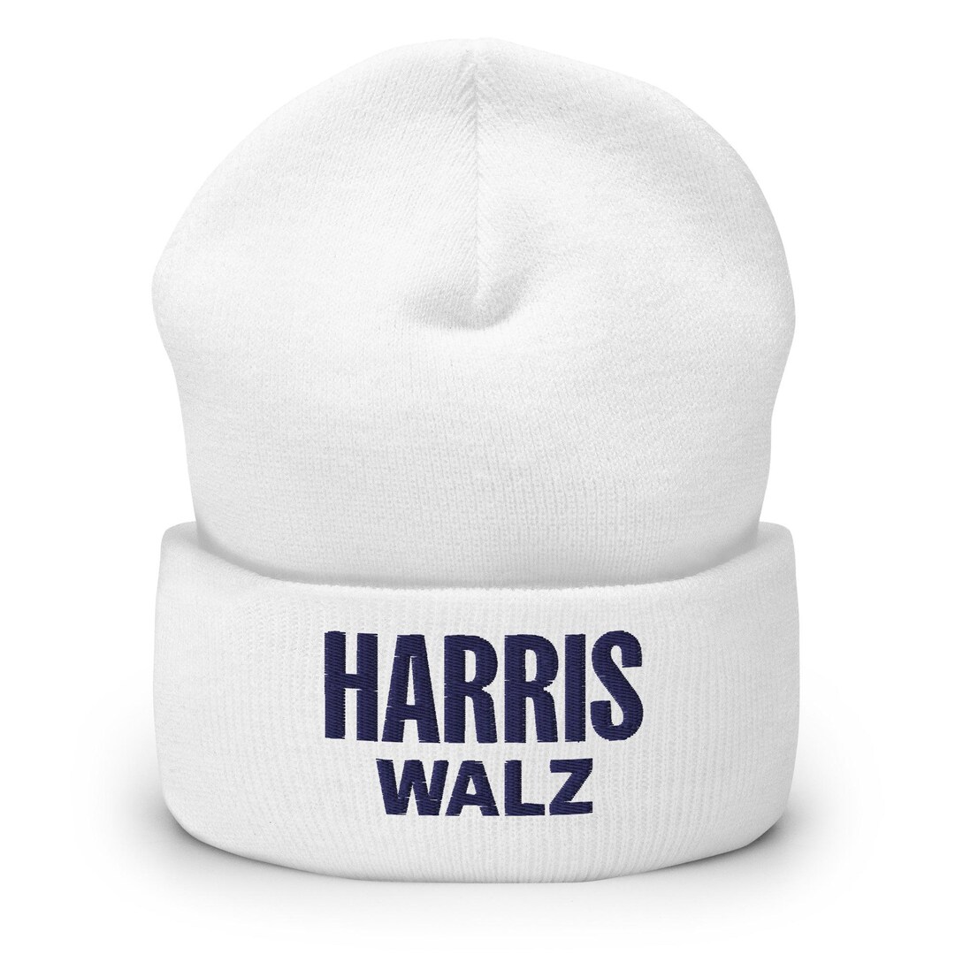 Official Harris Walz Hat embroidered Cuffed Beanie - Etsy
