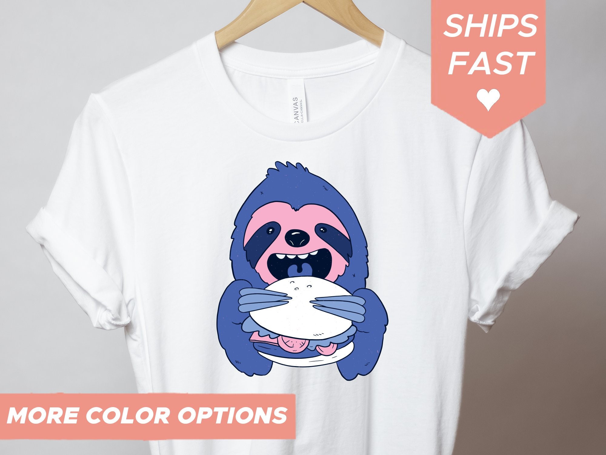 Sloth Eating Burger T-shirt Tee Unisex Adult Youth Kid Toddler - Etsy