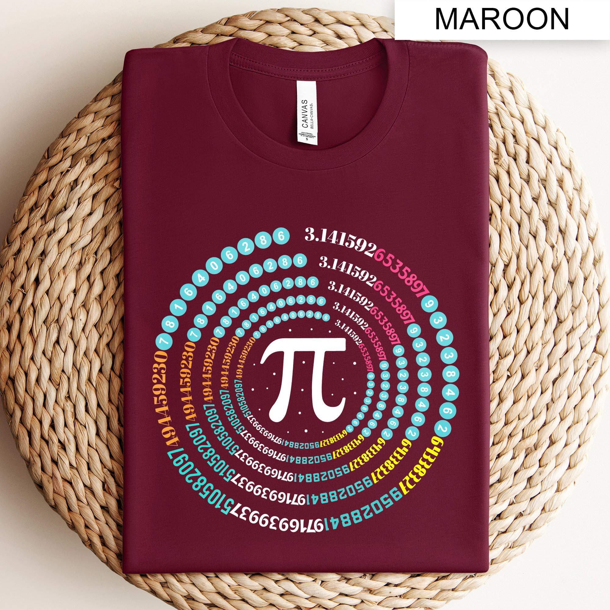 Pi Day Spiral T-shirt, Math Geek Shirt, Colorful Pi Digits, Teacher ...