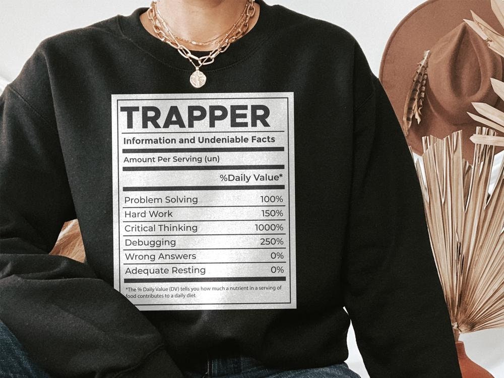 Trapper Shirt Trapper Nutrition Facts - Etsy