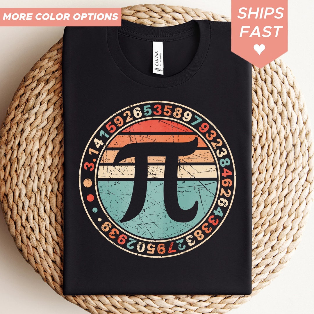 Vintage Pi Symbol T-shirt, Funny Math Geek Pi Day Tee, Retro Mathematician Gift Shirt, Unisex ...