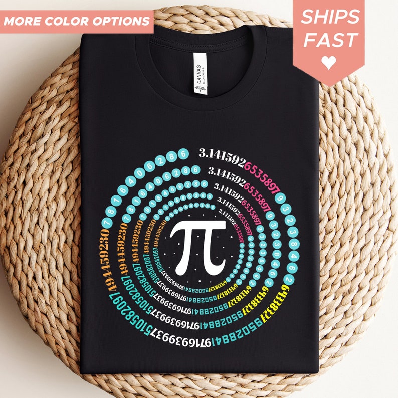 Pi Day Spiral T-shirt, Math Geek Shirt, Colorful Pi Digits, Teacher ...