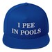 Pee in Pools Snapback Cap Pee in Pools Embroidered Hat I Pee - Etsy
