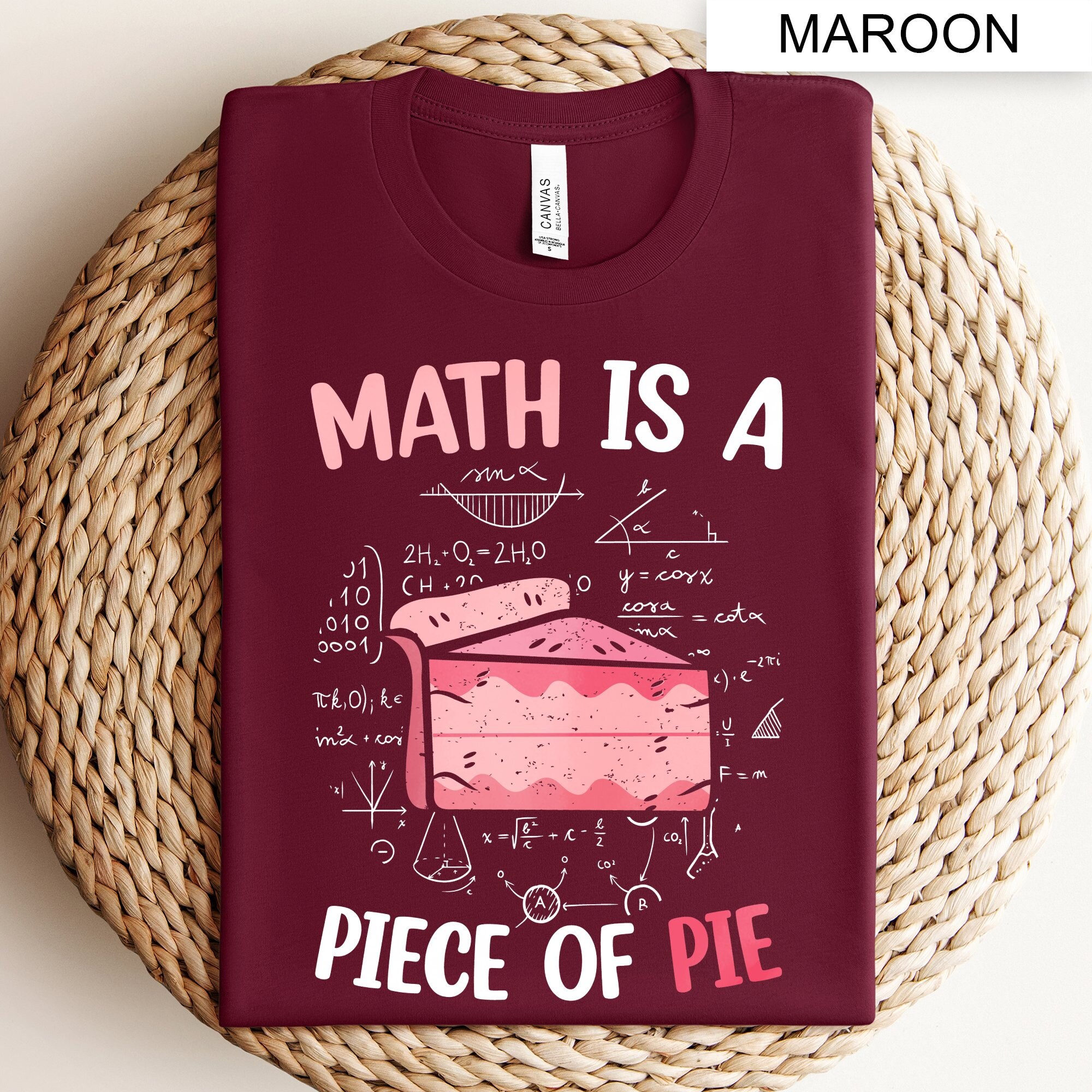 Pi Day T-shirt, Math is a Piece of Pie, Funny Mathematics Shirt, Geeky ...