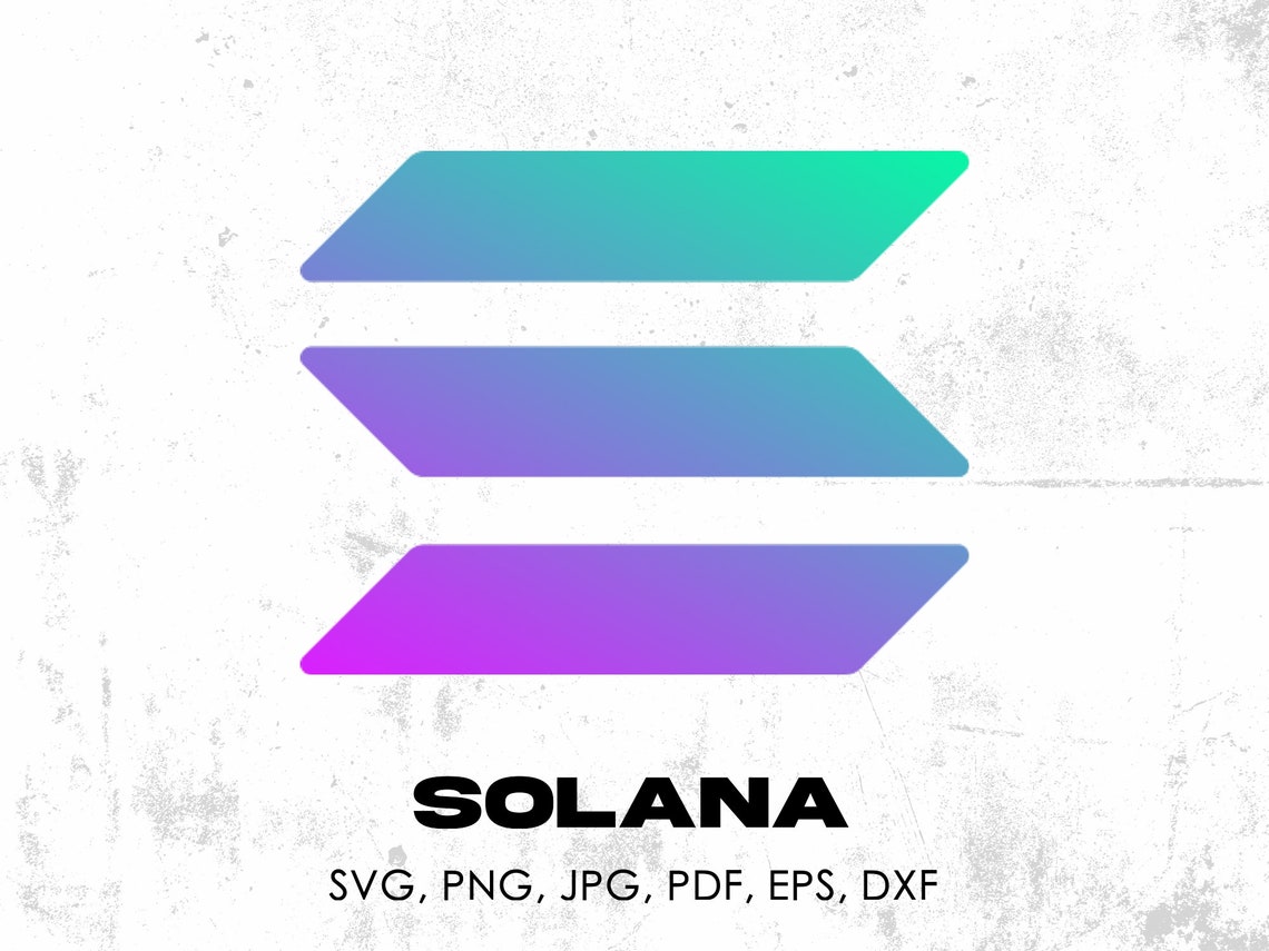 Solana Crypto Logo File Svg Png Pdf Eps Dxf Instant Etsy México