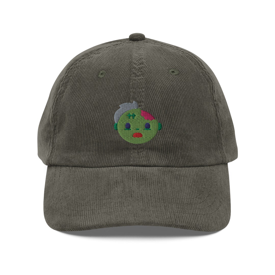 Kawaii Zombie Hat (embroidered Vintage Corduroy Cap) Cute Halloween ...
