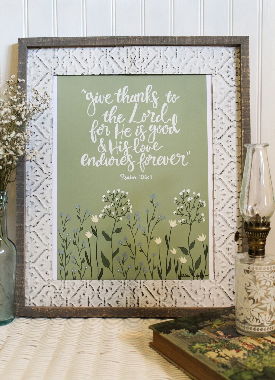 Psalm Flower Design - Digital Art - Bible Verse - Art Print - Etsy