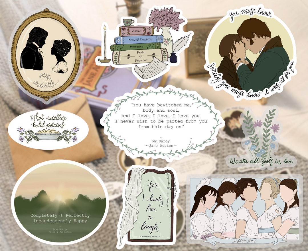 Pride and Prejudice Stickers - 9 Pack Collection - Etsy