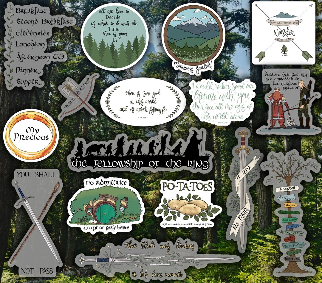 Lord of the Rings Stickers - 16 Pack Collection - Etsy