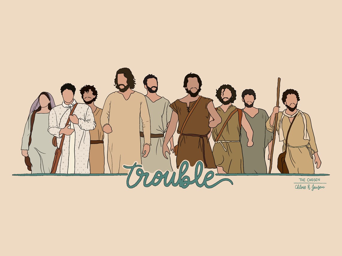 Trouble - Jesus and Disciples Art Print - Digital Art - Bible Art ...