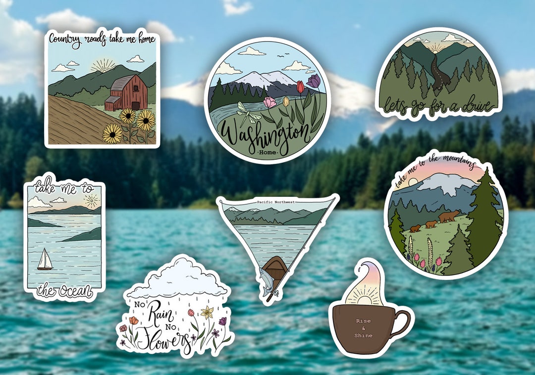 PNW Stickers - Pacific Northwest Washington Themed Stickers - Nature - Etsy
