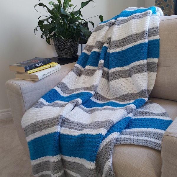 Blue Pattern Throw Blanket - Etsy