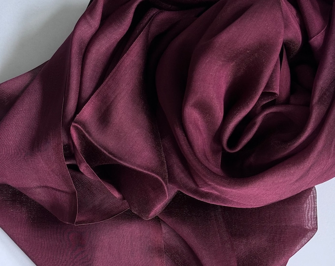 Luxury Maroon Silk Scarf Warp Bridal Wedding Evening Wear - Etsy