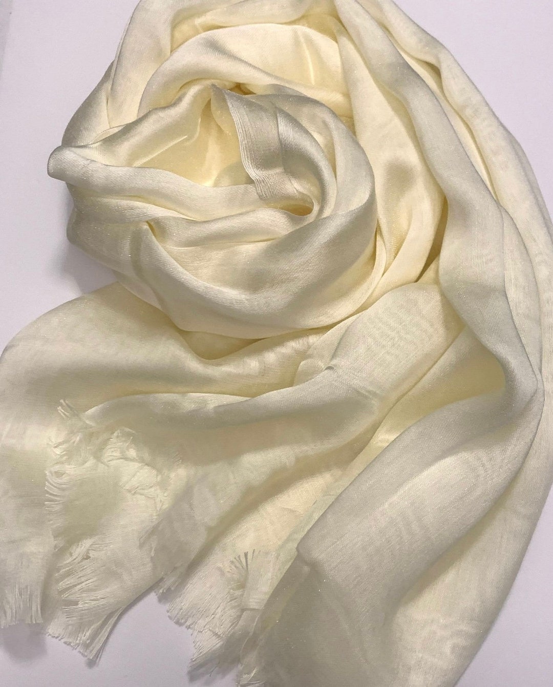 Luxury Cream Soft Silk Scarf Warp Bridal Wedding Evening Wear - Etsy