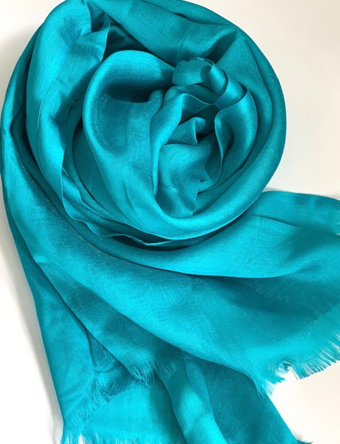 Luxury Turquoise Silk Scarf Warp Bridal Wedding Evening Wear Shawl Wrap ...