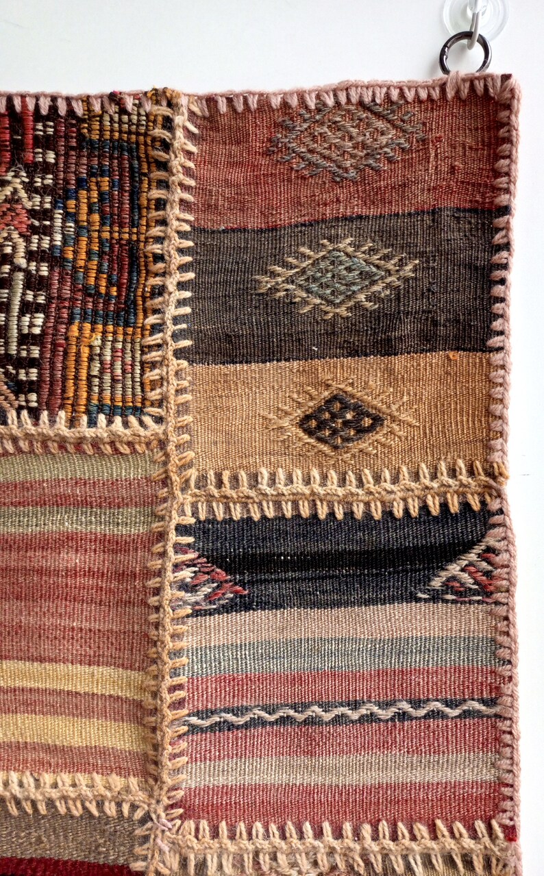 Patchwork Vintage Wall Hanging Rug, Hallway Entryway Decor, Handwoven ...
