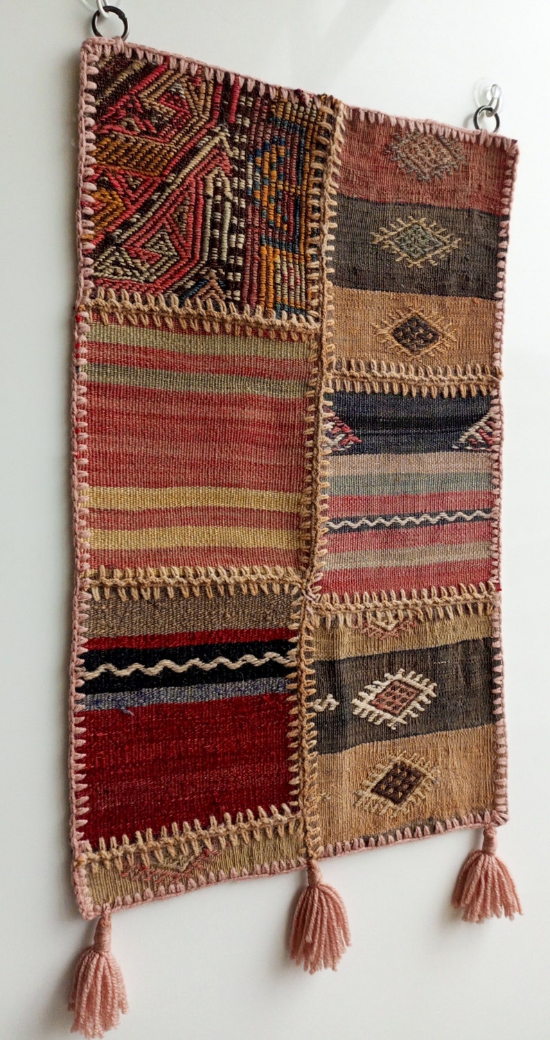 Patchwork Vintage Wall Hanging Rug, Hallway Entryway Decor, Handwoven ...