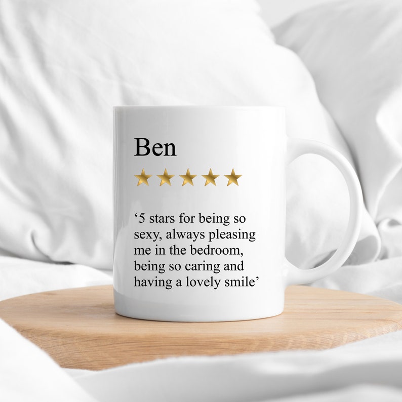 Personalised Star Rating Name Mug | Custom Humour Joke Review Mugs ...