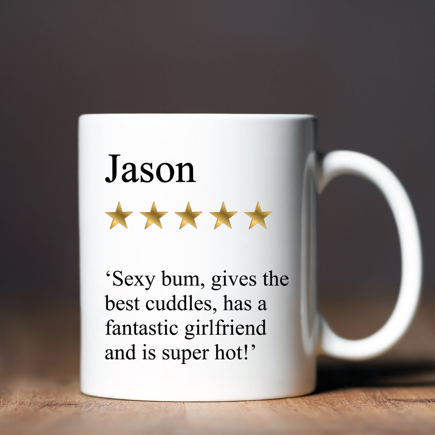 Personalised Star Rating Name Mug Custom Humour Joke Review Mugs ...