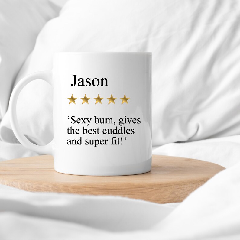 Personalised Star Rating Name Mug | Custom Humour Joke Review Mugs ...