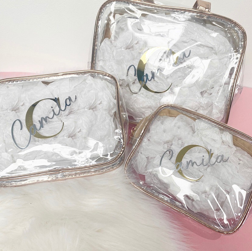 Personalised Toiletry PVC Travel Wash Makeup Pouch Name & - Etsy